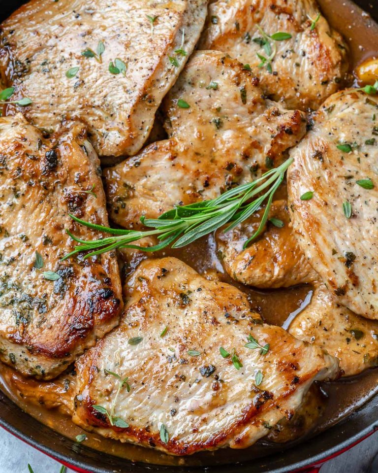 Garlic + Herb Turkey Cutlets | Clean Food Crush