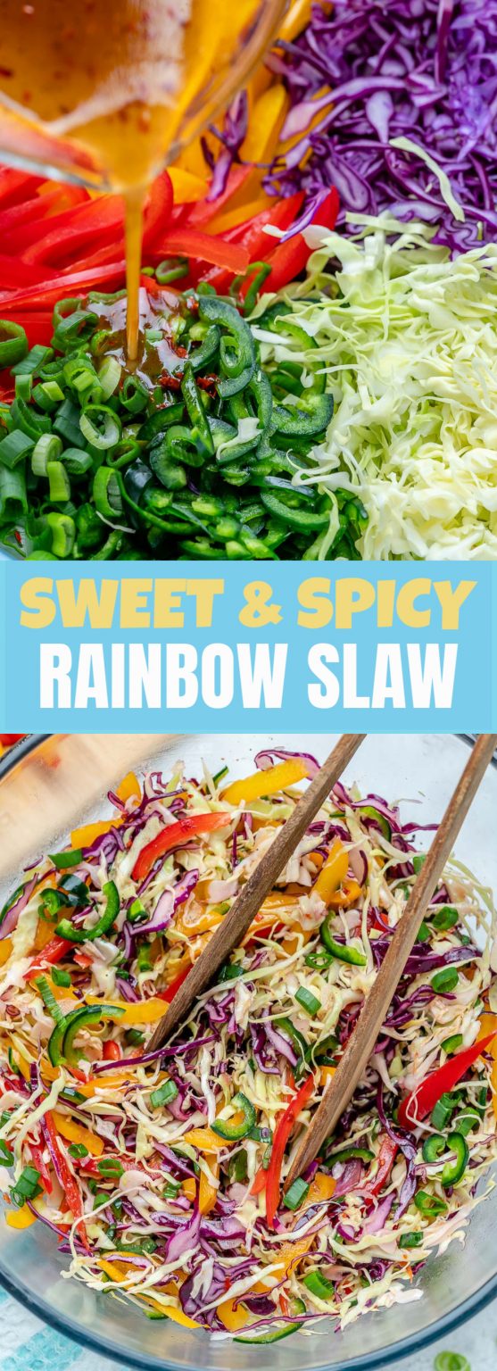 Sweet + Spicy Rainbow Slaw | Clean Food Crush
