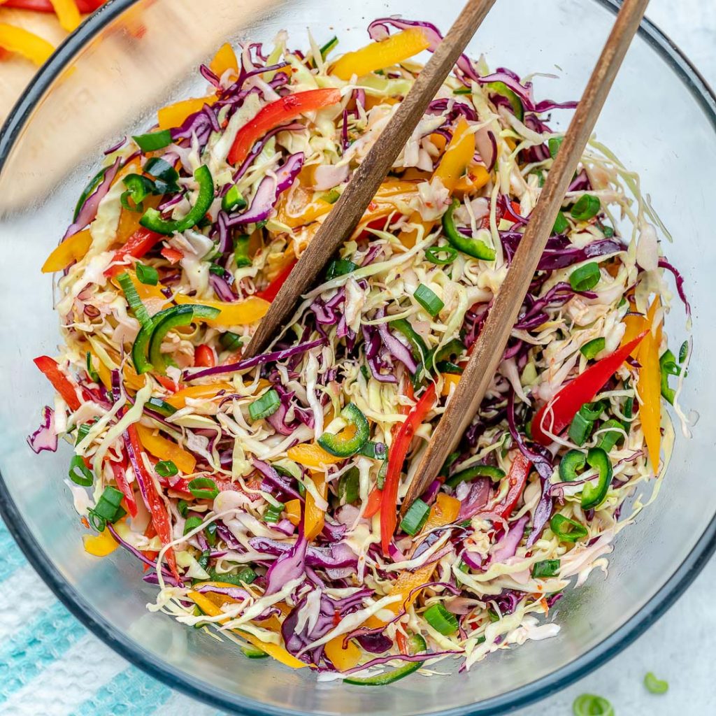 Sweet + Spicy Rainbow Slaw | Clean Food Crush
