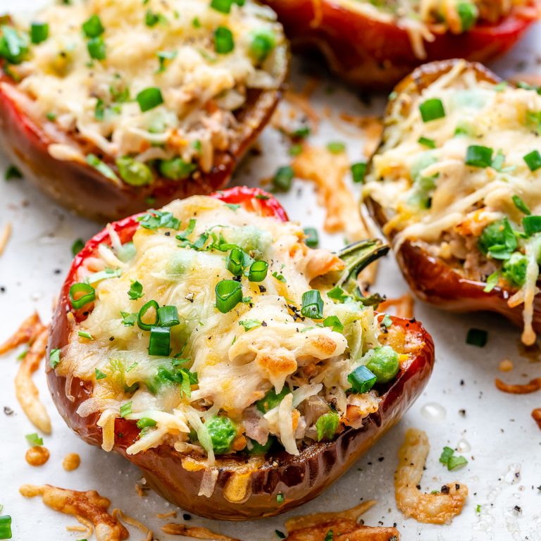 Creamy Tuna Stuffed Bell Peppers | Clean Food Crush
