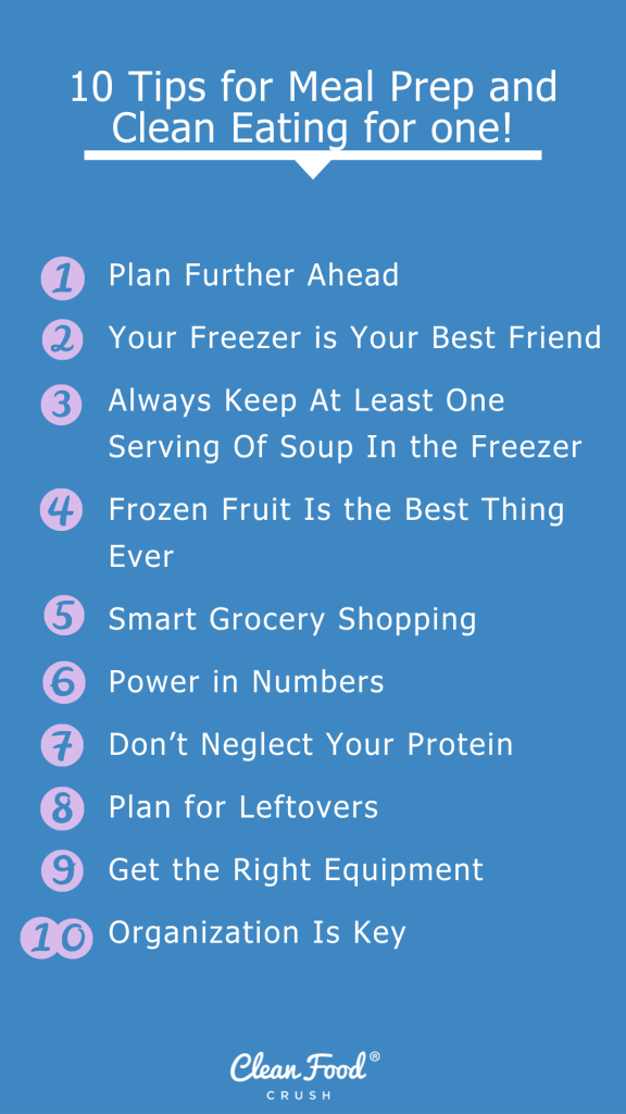 10 Tips for Meal Prep and Clean Eating for One! | Clean Food Crush