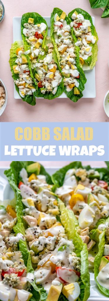 Cobb Salad Lettuce Wraps + Homemade Buttermilk Ranch | Clean Food Crush
