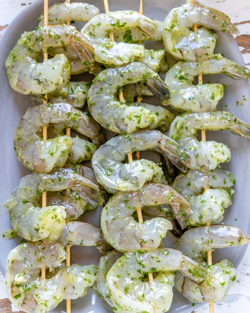 Grilled Garlic Herb Shrimp Skewers Clean Food Crush