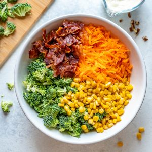 Broccoli + Fresh Corn + Bacon Salad | Clean Food Crush