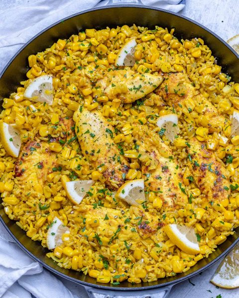 Turmeric Ginger Chicken Rice Skillet Recipe | Clean Food Crush