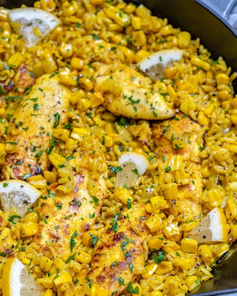 Turmeric Ginger Chicken Rice Skillet Recipe | Clean Food Crush