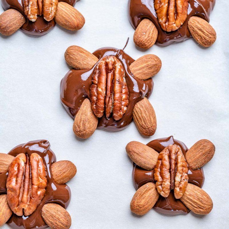 3 Ingredient Turtle Chocolate Bites | Clean Food Crush