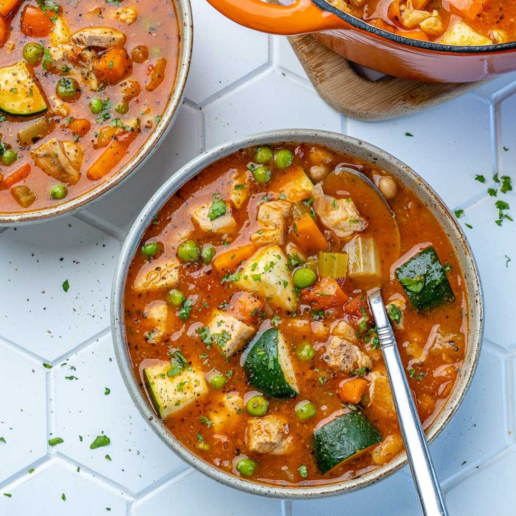 Quick Chicken Minestrone Soup | Clean Food Crush