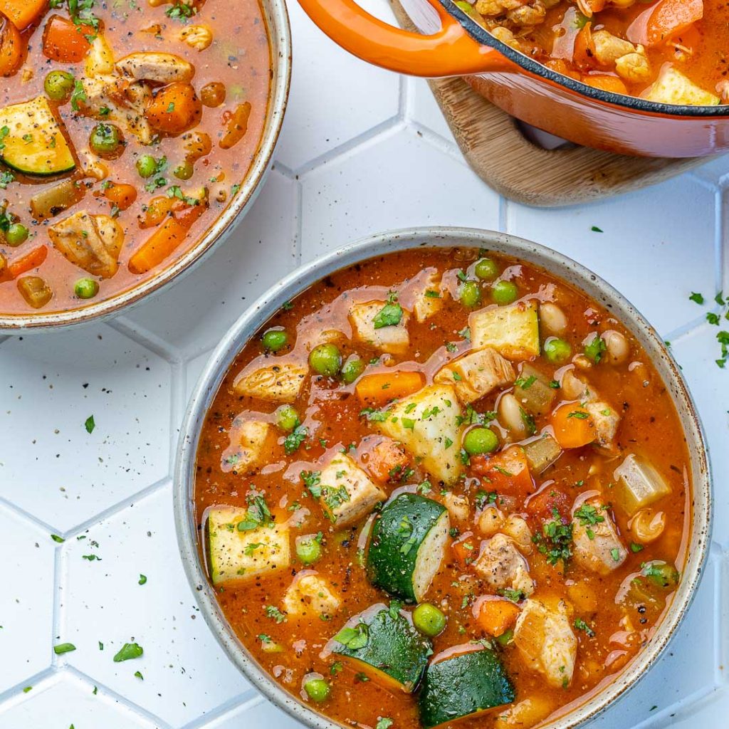 Quick Chicken Minestrone Soup | Clean Food Crush