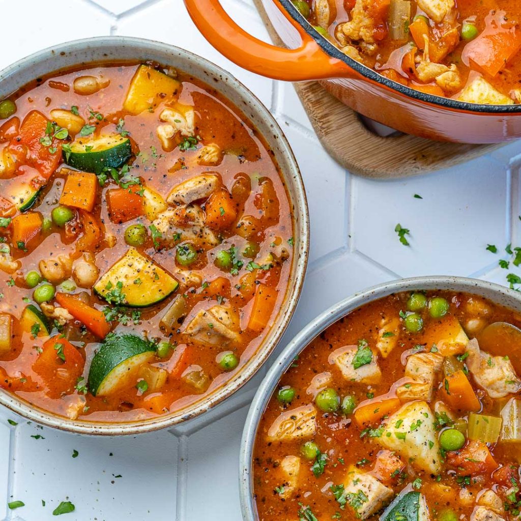 Quick Chicken Minestrone Soup | Clean Food Crush