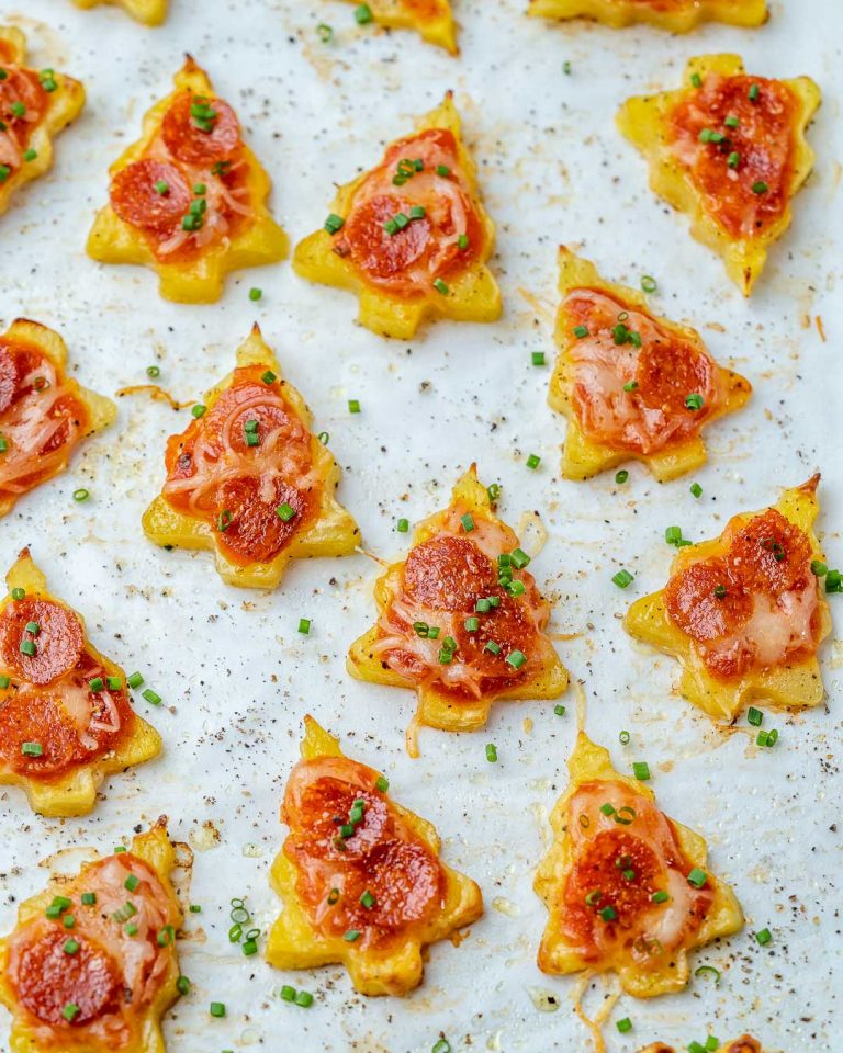 Christmas Tree Potato Pizzas | Clean Food Crush