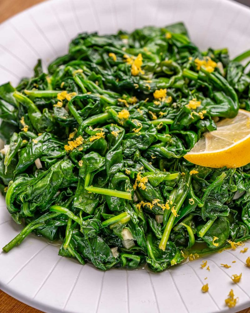 Sautéed Fresh Lemony Spinach | Clean Food Crush
