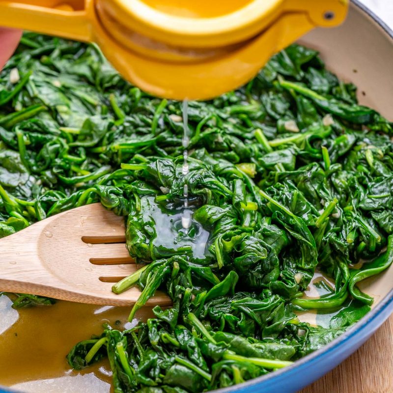 Sautéed Fresh Lemony Spinach | Clean Food Crush