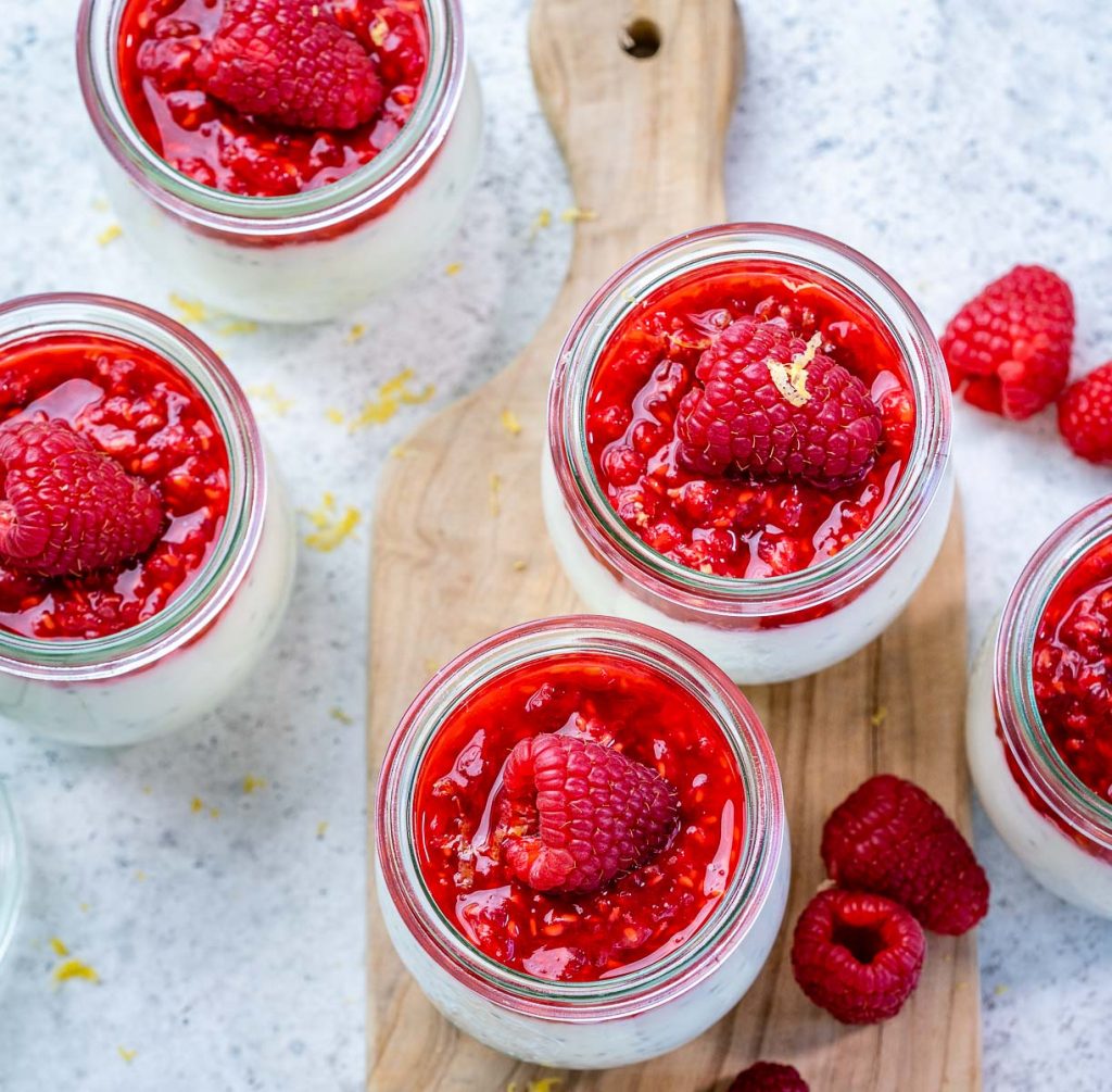 Super-Creamy Chia Pudding + Fresh Raspberry Puree | Clean Food Crush