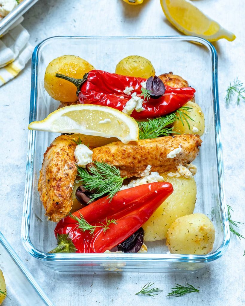 Greek Style Marinated Chicken & Potatoes Tray-Bake | Clean Food Crush