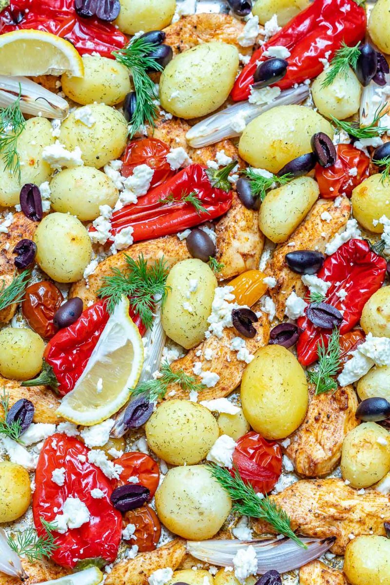 Greek Style Marinated Chicken & Potatoes Tray-Bake | Clean Food Crush