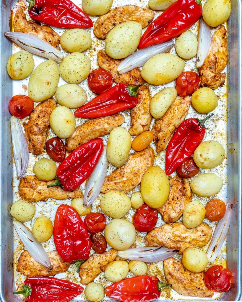 Greek Style Marinated Chicken & Potatoes Tray-Bake | Clean Food Crush