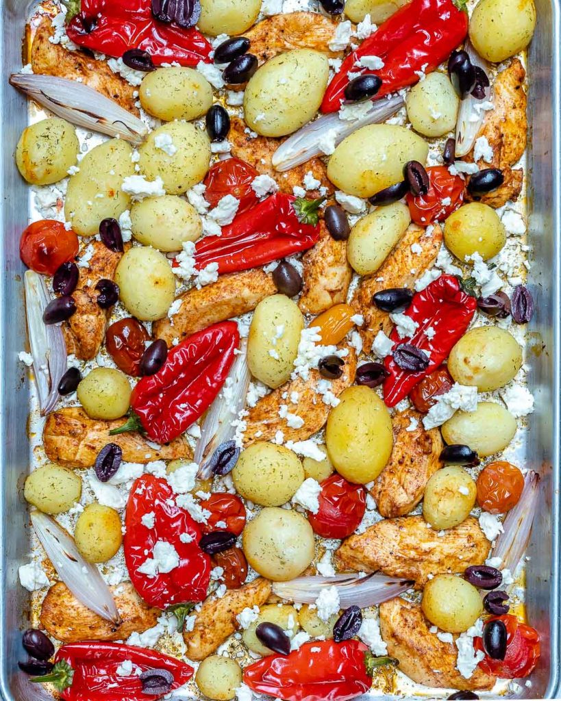 Greek Style Marinated Chicken & Potatoes Tray-Bake | Clean Food Crush