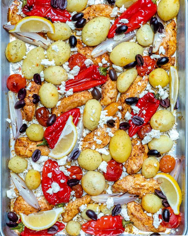 Greek Style Marinated Chicken & Potatoes Tray-Bake | Clean Food Crush