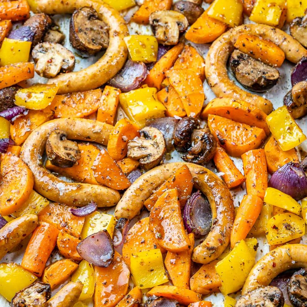 One Pan Sausage + Veggies | Clean Food Crush