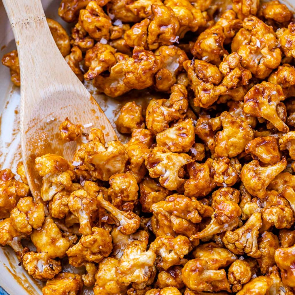 Sweet & Spicy Popcorn Cauliflower | Clean Food Crush