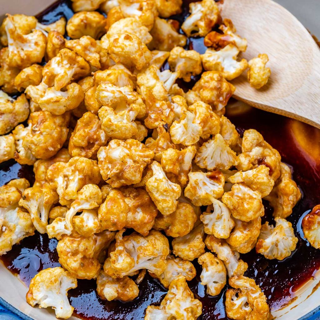Sweet & Spicy Popcorn Cauliflower | Clean Food Crush
