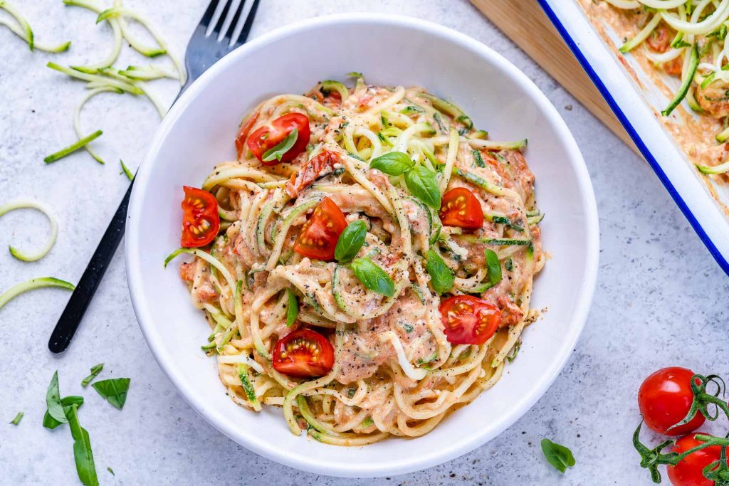 Baked Feta Zoodles | Clean Food Crush