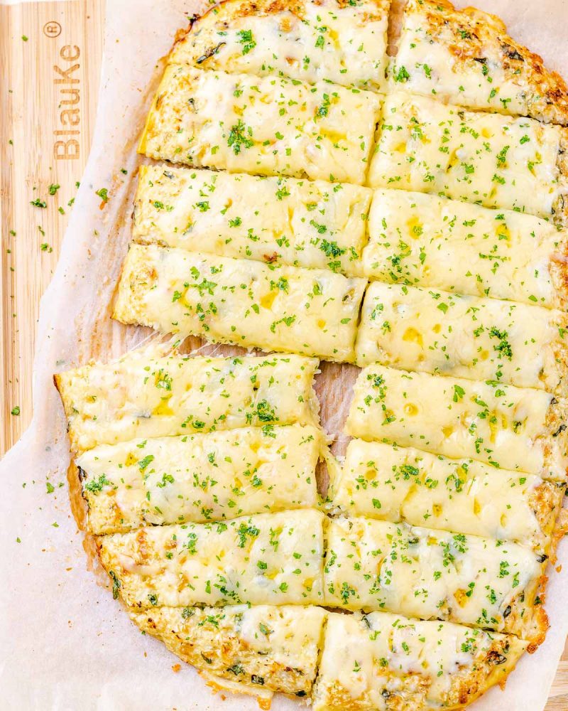 Cheesy Cauliflower “Breadsticks” | Clean Food Crush