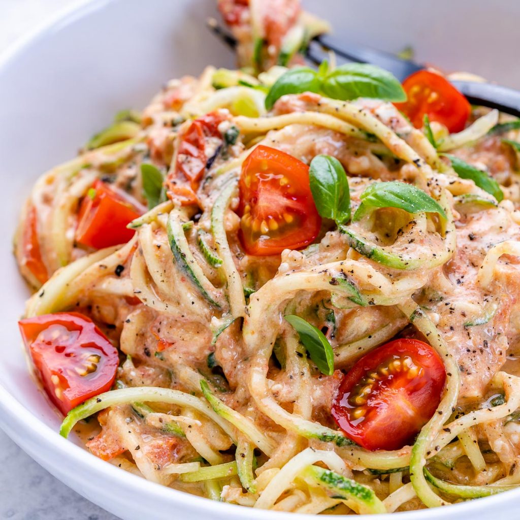Baked Feta Zoodles | Clean Food Crush