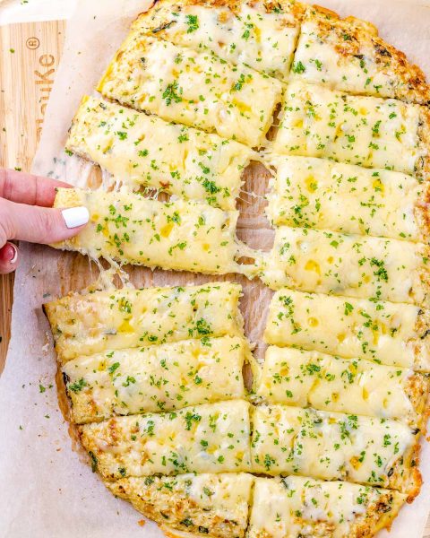 Cheesy Cauliflower “Breadsticks” | Clean Food Crush