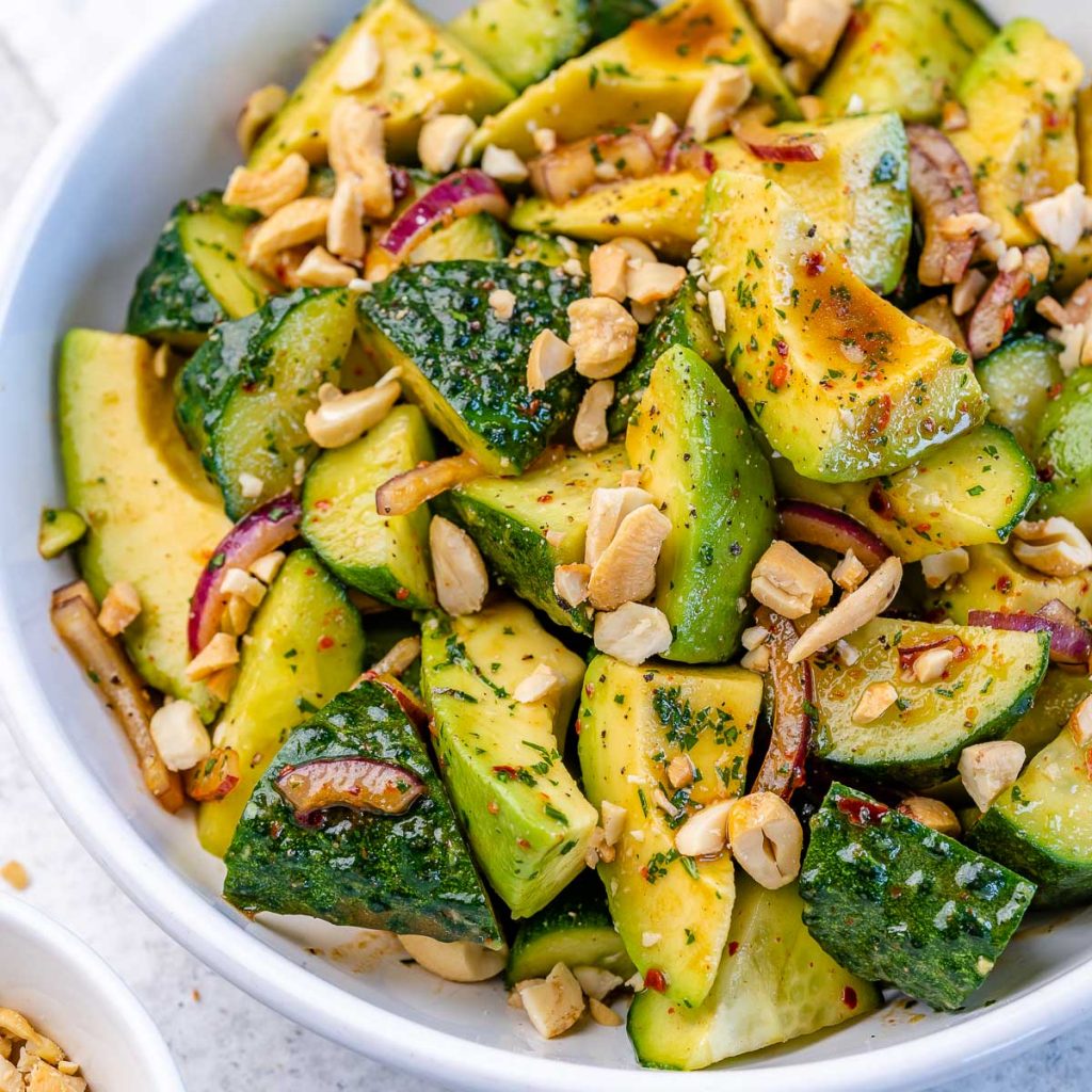 Tangy Cucumber Avocado Salad | Clean Food Crush