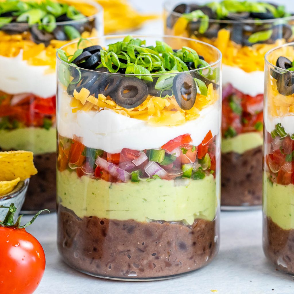 Individual 7-Layer Dip Cups | Clean Food Crush