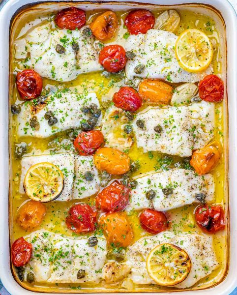 Lemon-Garlic Baked Cod | Clean Food Crush