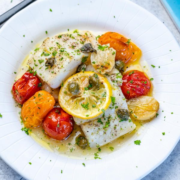 Lemon-Garlic Baked Cod | Clean Food Crush