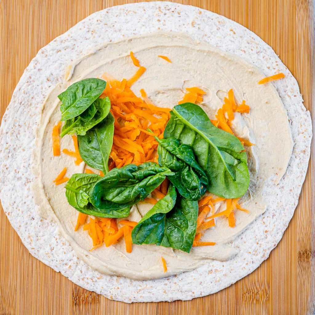 Veggie Hummus Wrap Cold Lunch Box | Clean Food Crush