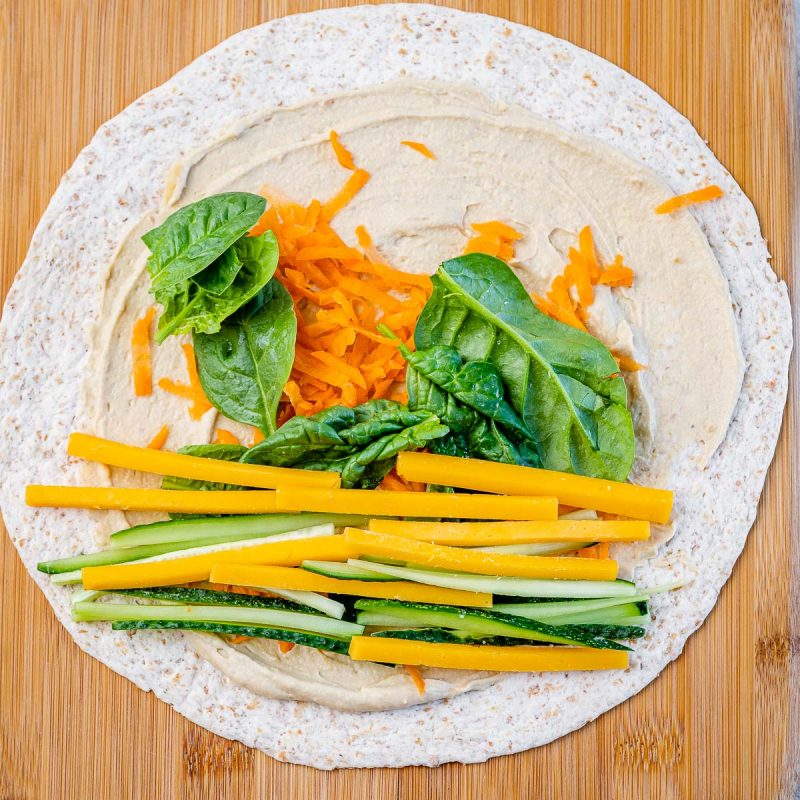 Veggie Hummus Wrap Cold Lunch Box | Clean Food Crush
