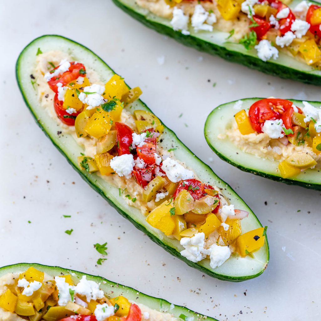 Mediterranean-Style Cucumber Boats | Clean Food Crush