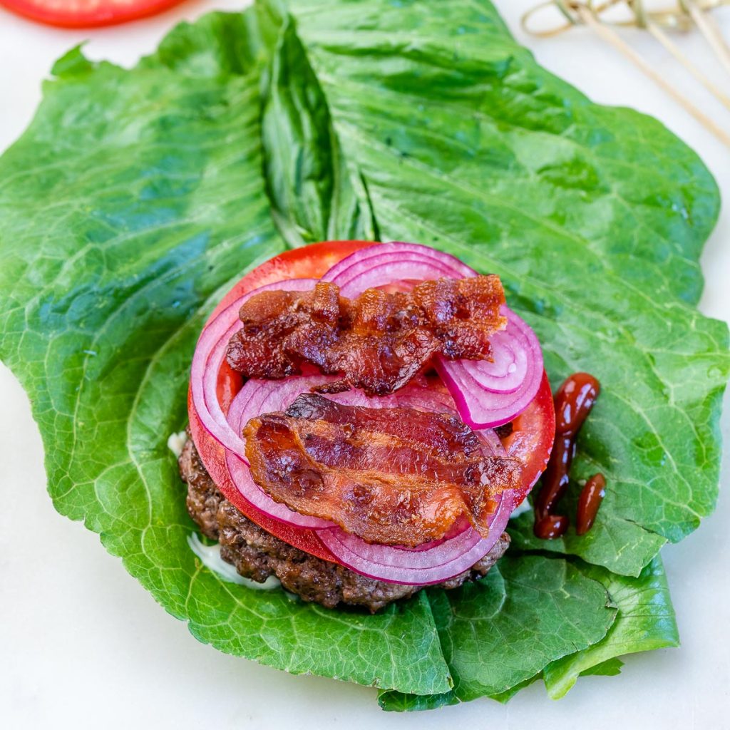 Lettuce Wrapped BLT Burgers | Clean Food Crush