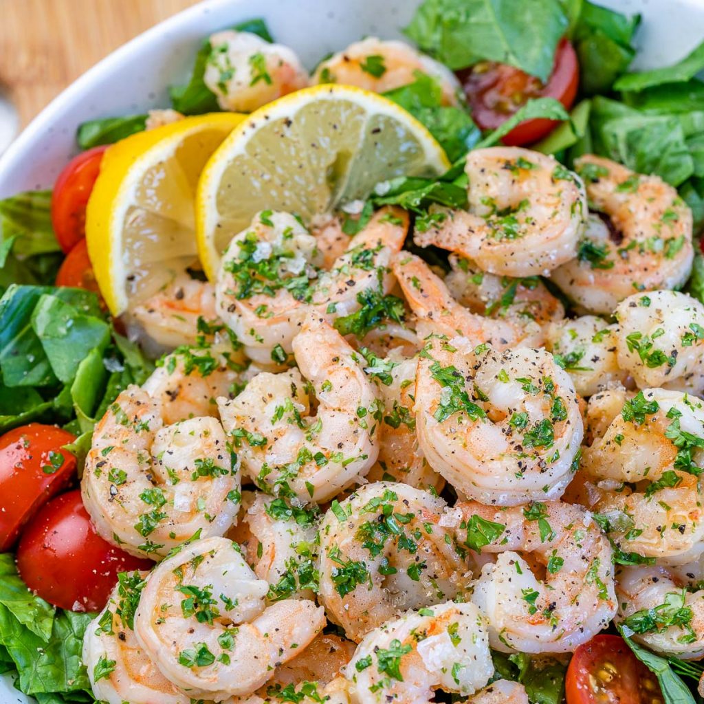 Shrimp Scampi Fresh Salad | Clean Food Crush