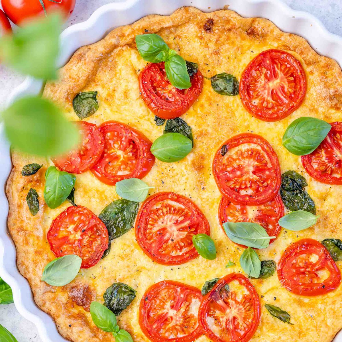 Caprese Crustless Quiche | Clean Food Crush