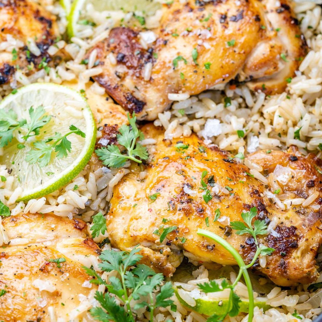 Cilantro-Lime Chicken + Rice Skillet | Clean Food Crush
