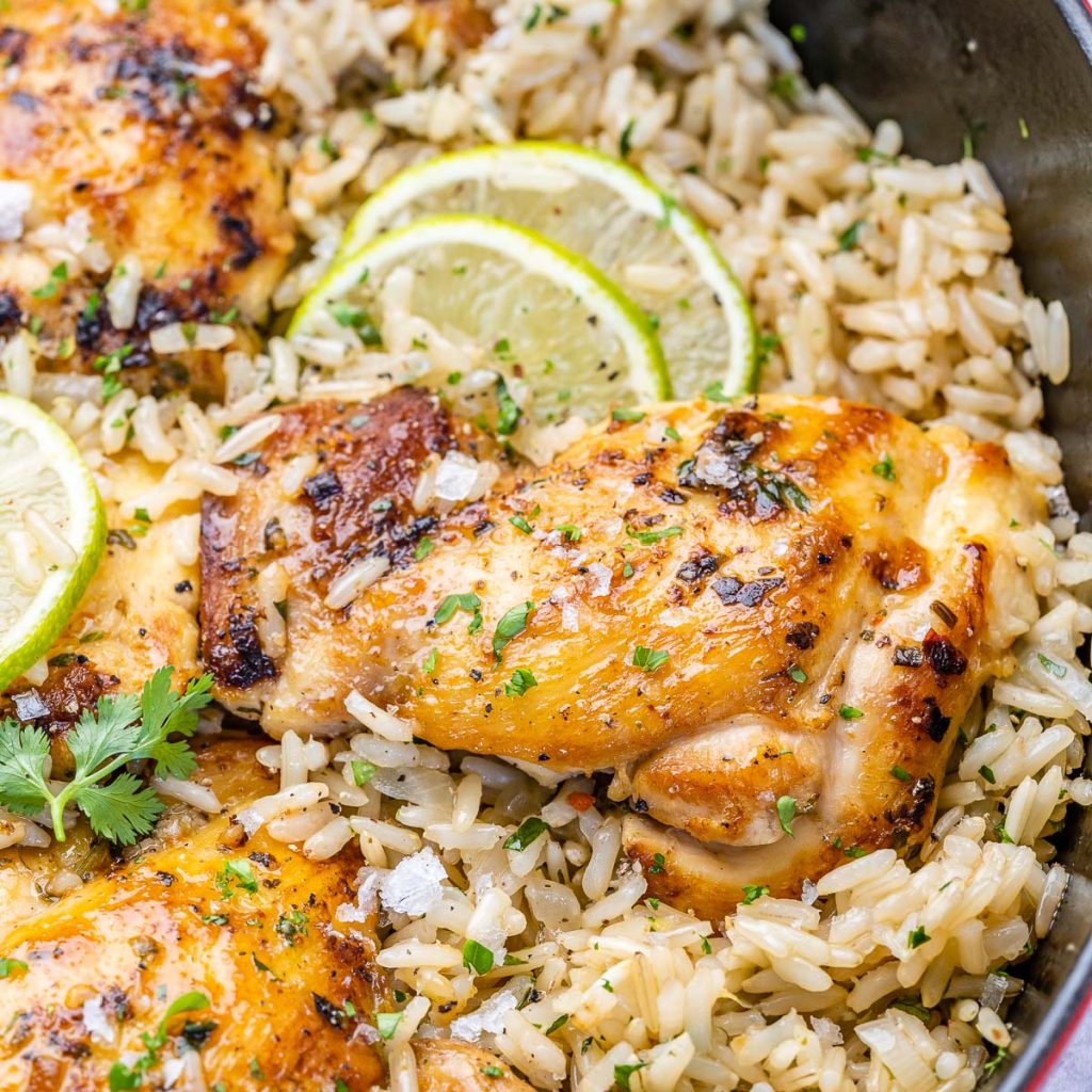 Cilantro-Lime Chicken + Rice Skillet | Clean Food Crush