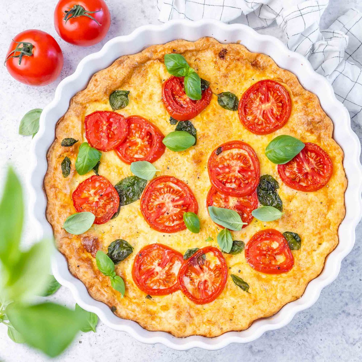 Caprese Crustless Quiche | Clean Food Crush