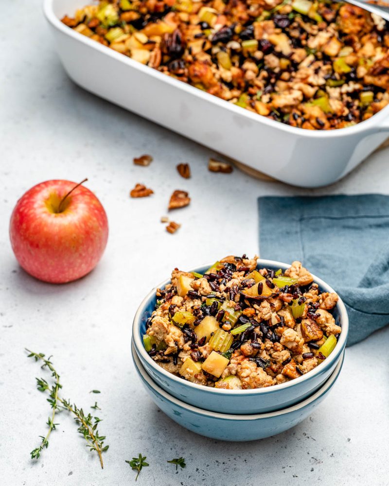 Wild Rice + Sausage Stuffing | Clean Food Crush