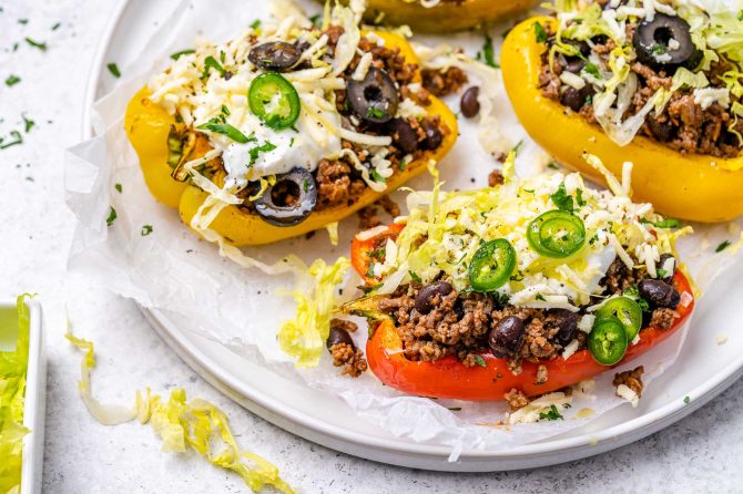 Taco Roasted Pepper ‘Shells’ | Clean Food Crush