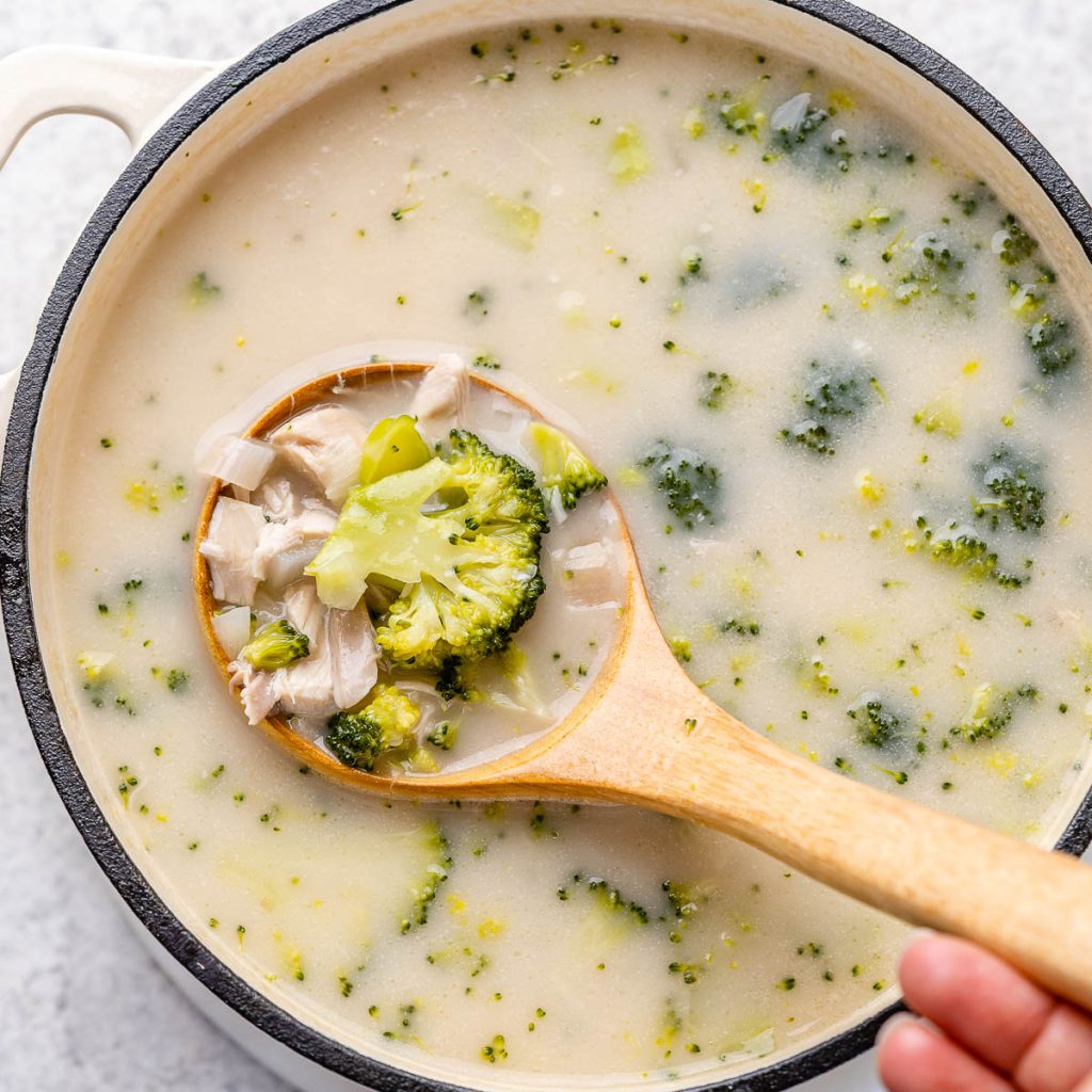 Creamy Broccoli Chicken Soup | Clean Food Crush