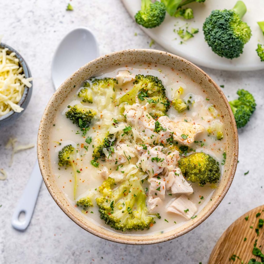 Creamy Broccoli Chicken Soup | Clean Food Crush
