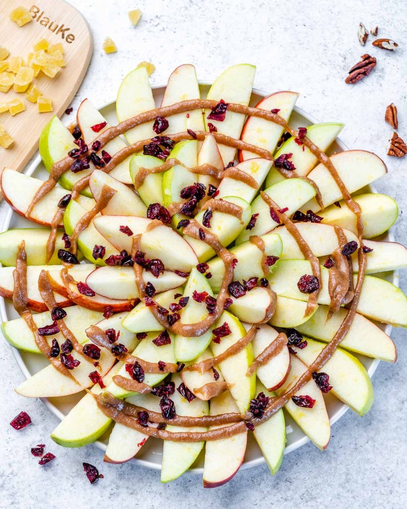 Apple Nachos with Homemade Toffee Drizzle | Clean Food Crush