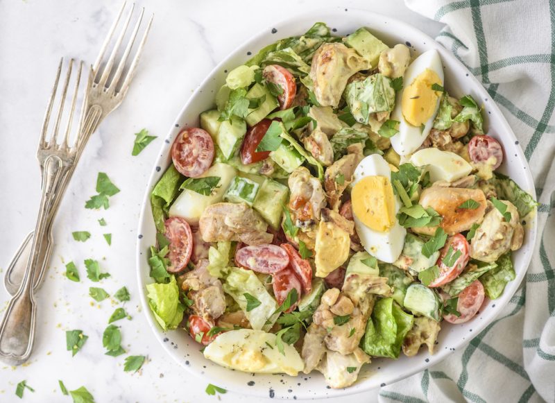 Grilled Chicken Loaded Caesar Salad | Clean Food Crush