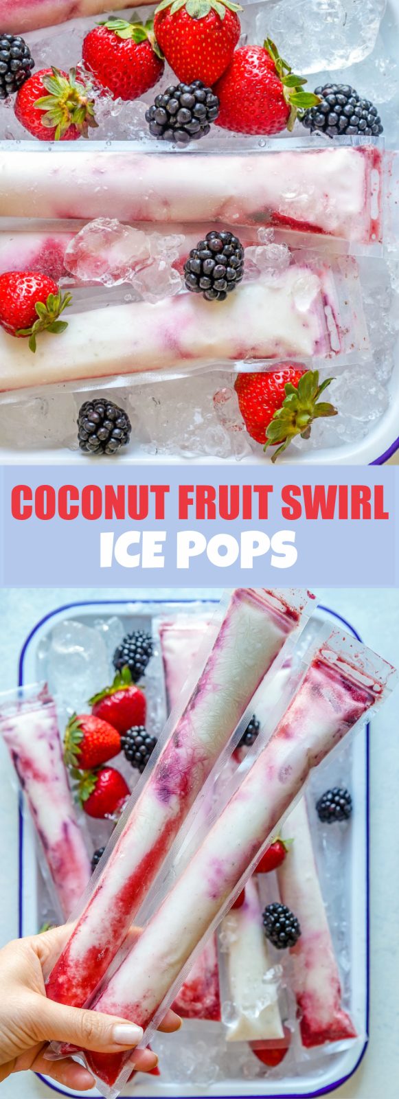 Coconut Fruit Swirl Ice Pops | Clean Food Crush